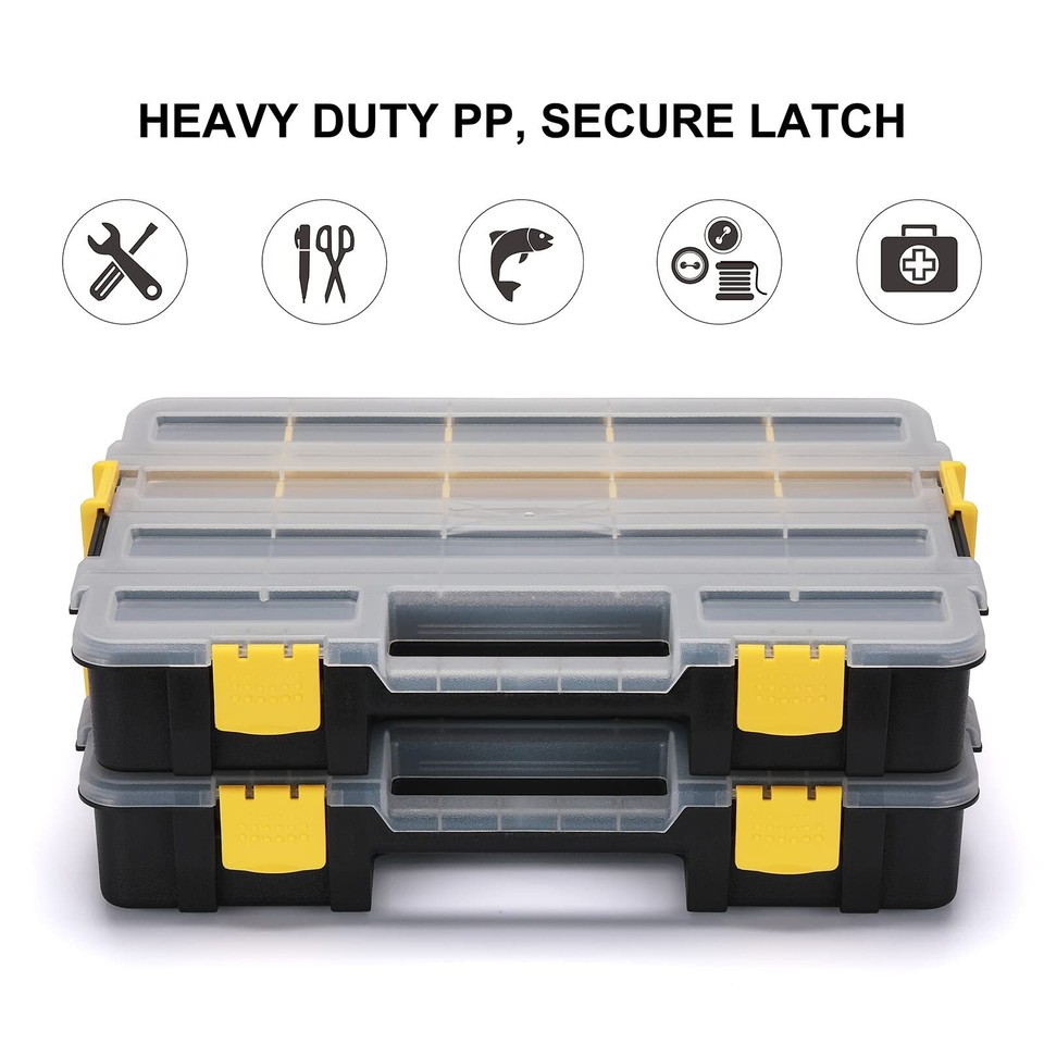 Stackable Plastic Toolbox Organizer Interlocking Small Parts Organizer ...