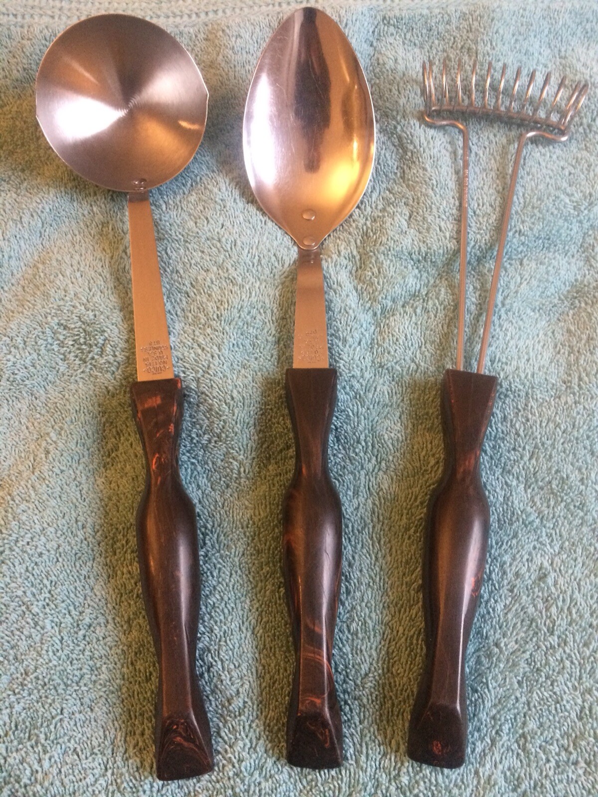 Cutco Ladle 1715 Serving Spoon 1712 Whisk Swirled Handles Brown | eBay