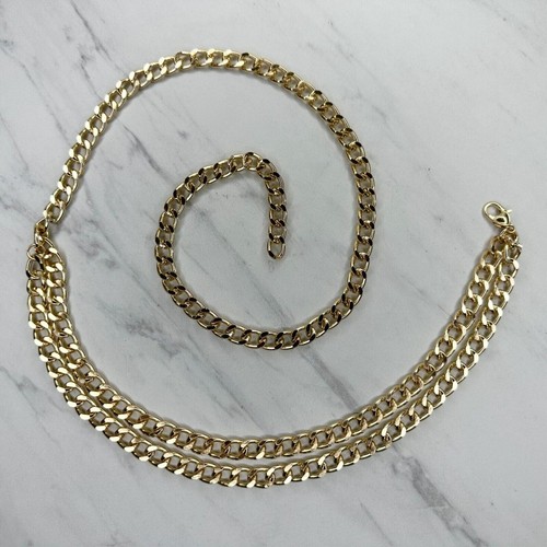 Gold Tone Draped Metal Chain Link Belt OS One Size | eBay