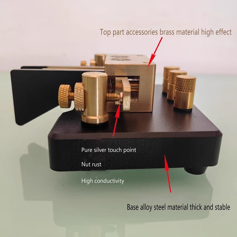 MK-03 Brass Portable CW Morse Code Key Adjustable Telegraph Key for Ham ...
