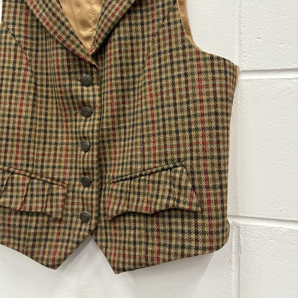 Great Scot Check Waistcoat Tweed UK 18 Wool Plaid Vest Made in Scotland ...