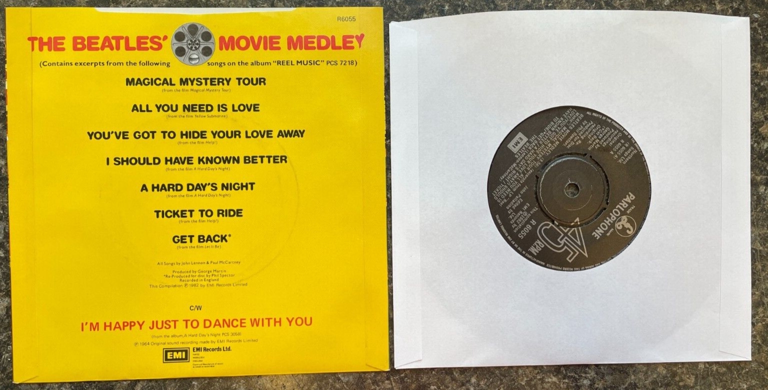 Beatles Movie Medley 7" Vinyl Single w/Picture Sleeve UK Pressing NEW ...