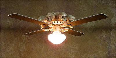 Skeleton Ceiling Fan w/ Skulls, Halloween Prop, Human Skeletons | eBay