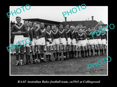 OLD LARGE HISTORIC PHOTO OF RAAF AIR FORCE FOOTBALL TEAM, c1943 ...