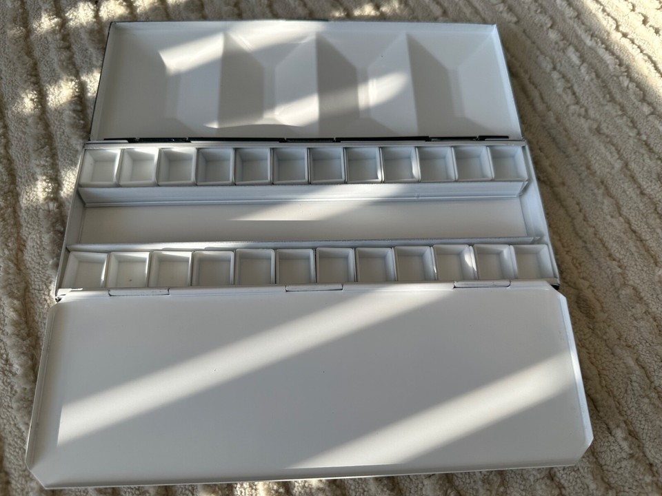 9 MEEDEN &more Empty Watercolor TinPalette, Large Metal Paint Box 12,26 ...