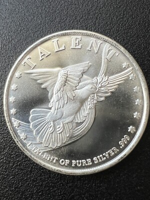 Lift Up Your Eyes Talent of Pure Silver Christian Dove 1 oz .999 Silver ...