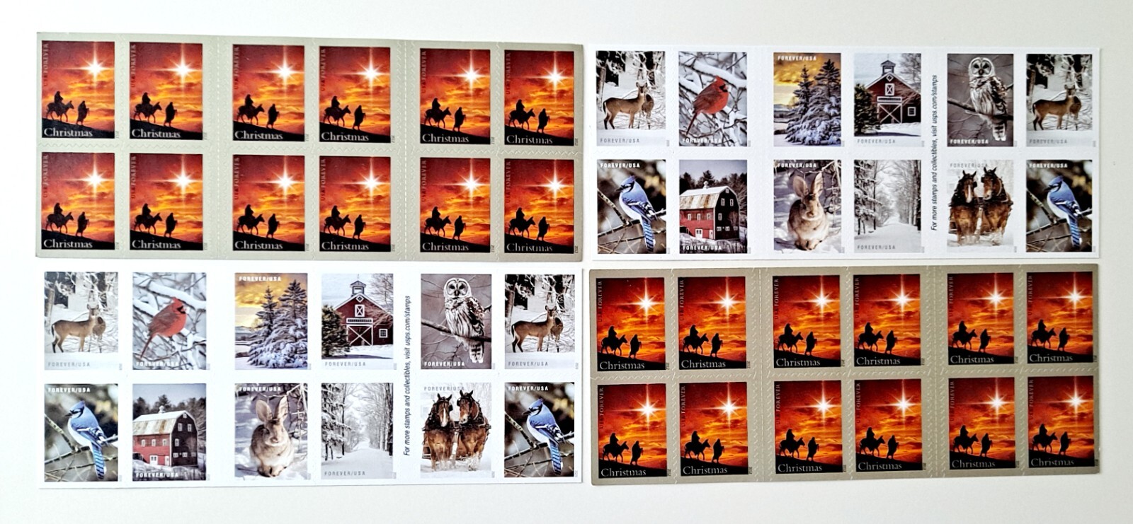 80 FOREVER STAMPS USPS 4 Books/Panes CHRISTMAS CARDS HOLIDAYS | eBay