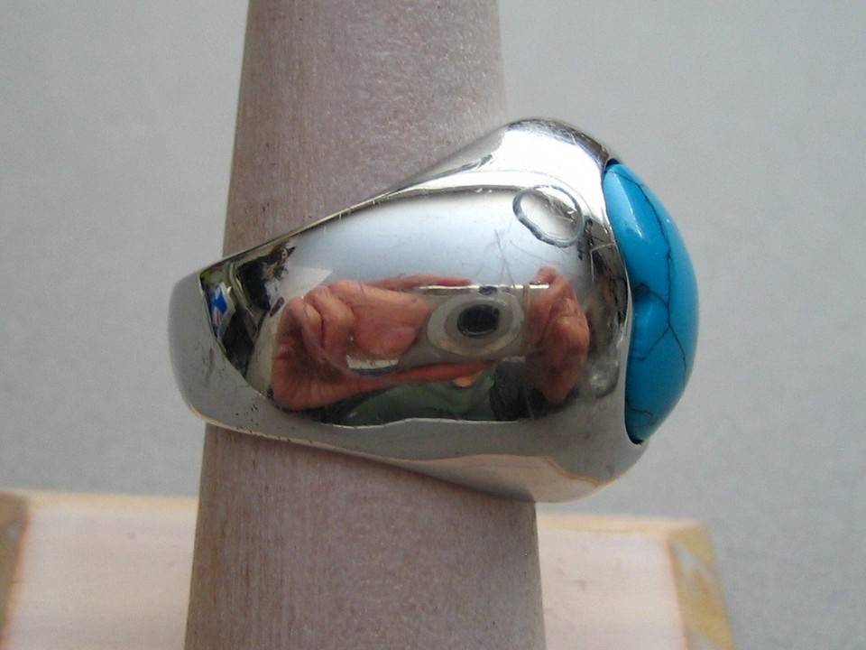 EDFORCE STAINLESS STEEL & TURQUOISE RING - MEN'S RING | eBay