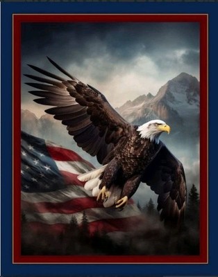 MDG - Patriotic Soaring The Flag - Quilting Fabric Panel With Eagle 🇺🇸🦅 ...