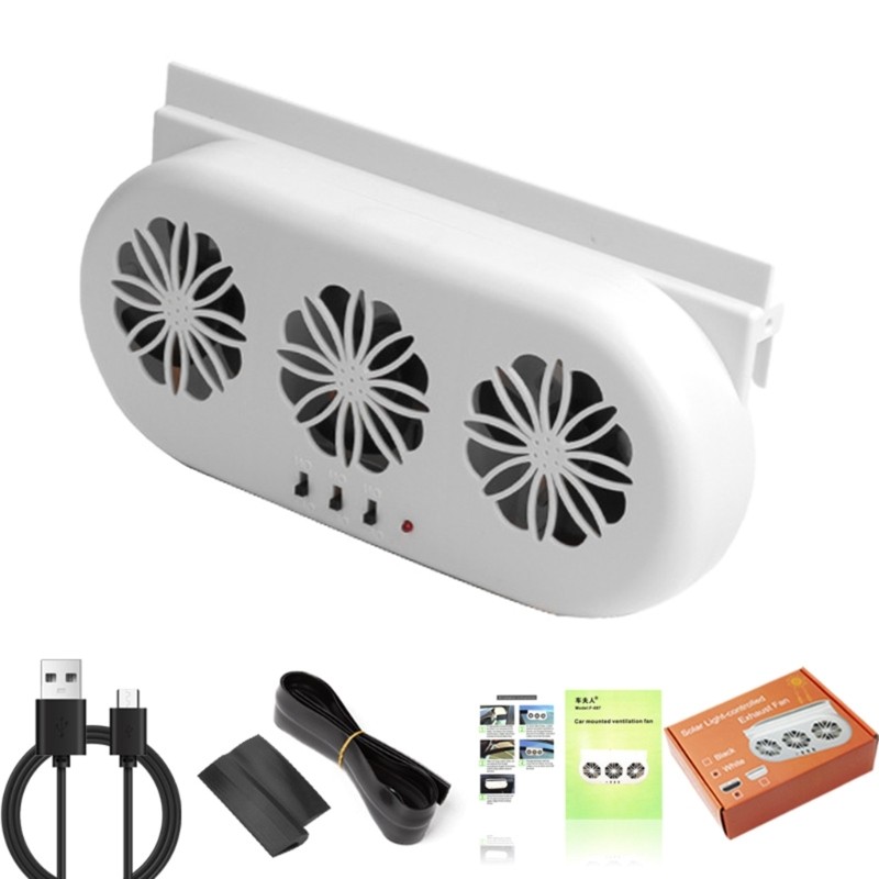 Solar Power Car Coolers Window Radiator Exhaust Fan Auto Air Vent ...