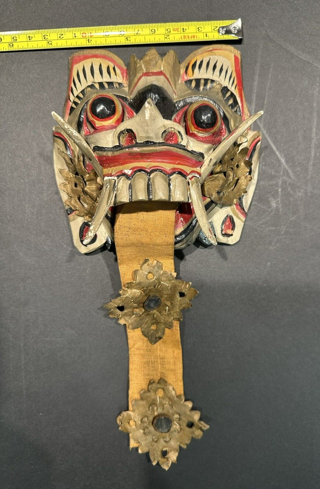 Antique VTG Balinese Rangda Demon Queen Hand Carved Mask Indonesian ...