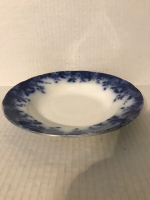 VINTAGE RIDGWAYS ROYAL SEMI-PORCELAIN LUCANIA FLOW BLUE SOUP BOWL ...