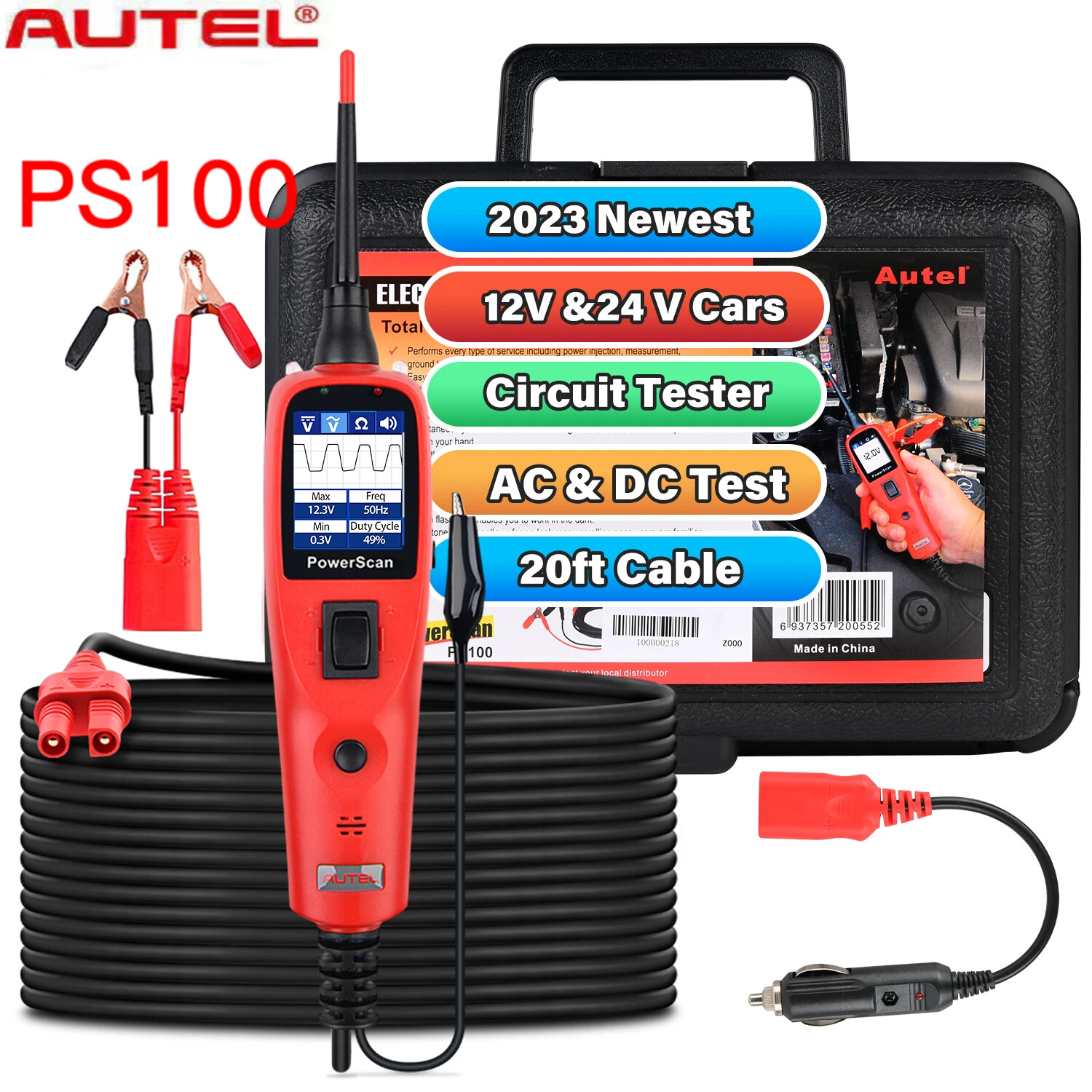 Autel Powescan PS100 Circuit Tester Electrical System Diagnostic Tool ...