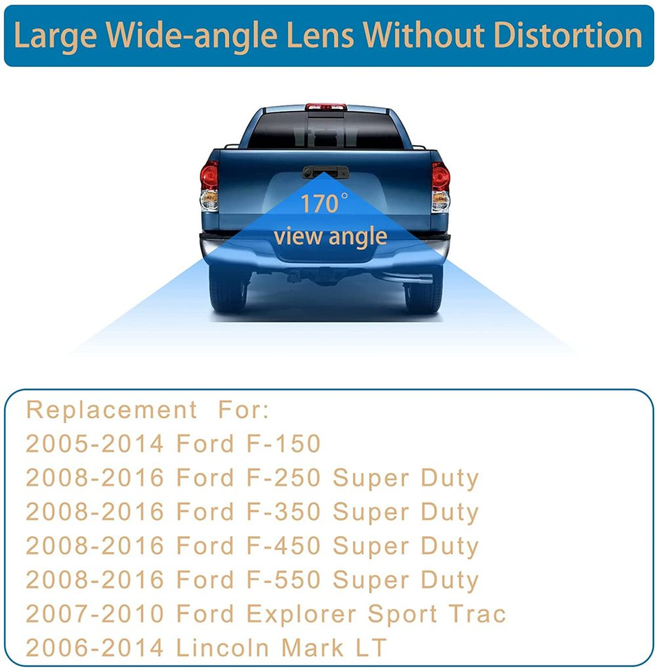 Tailgate with Handle Rear View Camera Backup Camera for Ford F150/F250 ...