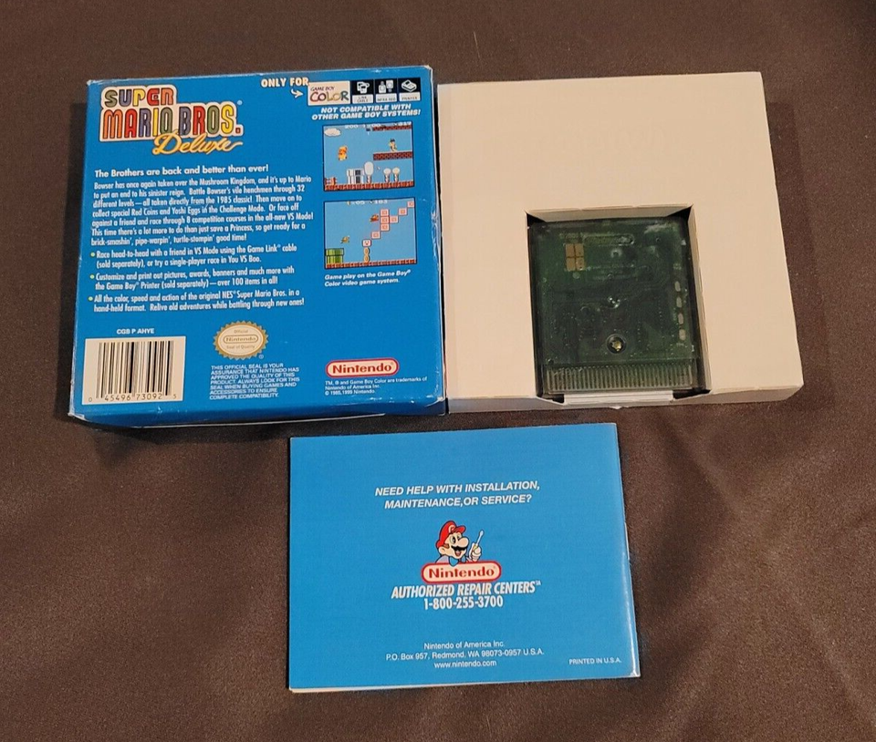 Super Mario Bros. Deluxe Nintendo GameBoy Color Complete In Box CIB ...
