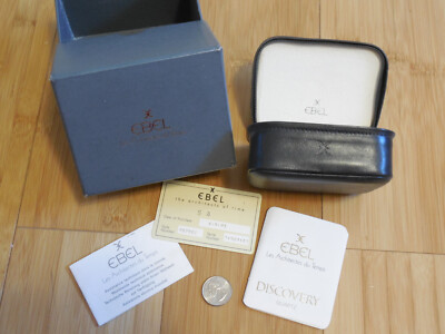 VINTAGE COLLECTIBLE EBEL DISPLAY GRAY ZIPPER BOX WITH BOOKLET ...