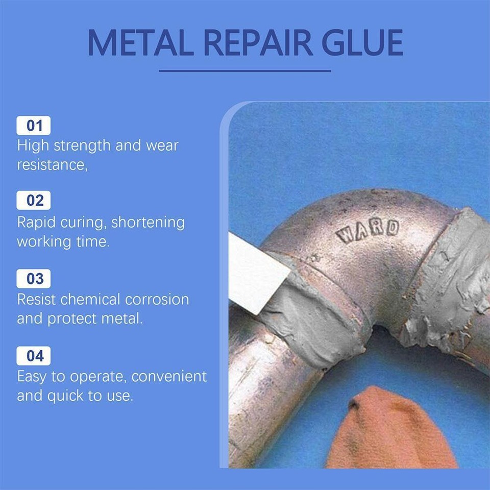 50g Heat Resistance Cold Weld Metal Repair Paste Adhesive A&B Gel with ...