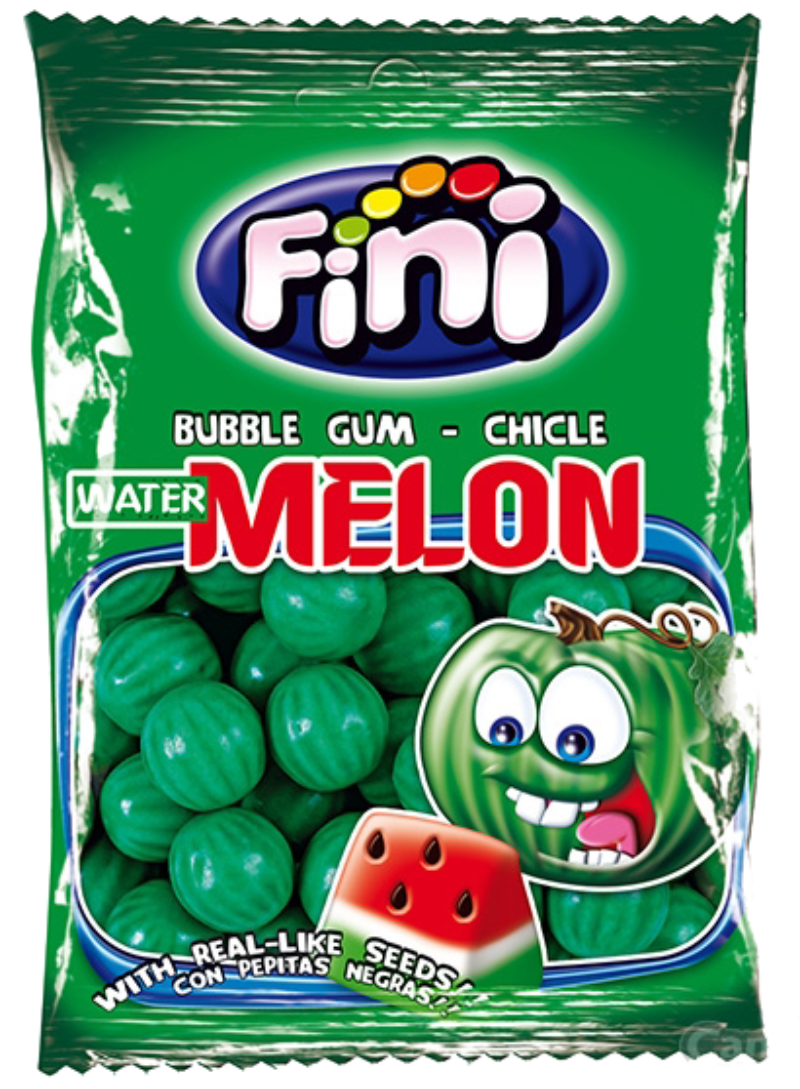4 FINI Watermelon Bubble Gum Fizzy Seeds Filling Party Candy Sweets 90g ...
