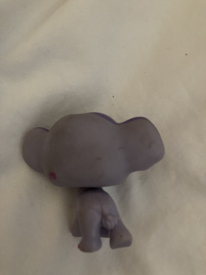Littlest Pet Shop LPS #1086 Purple Elephant Trunk Up Standing Brown ...