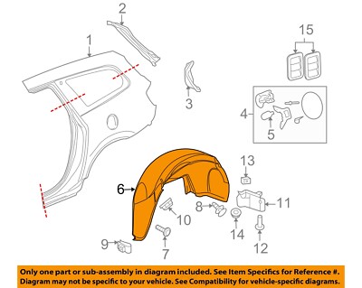 GM OEM 13-17 Traverse Quarter Panel Components-Wheelhouse Liner ...