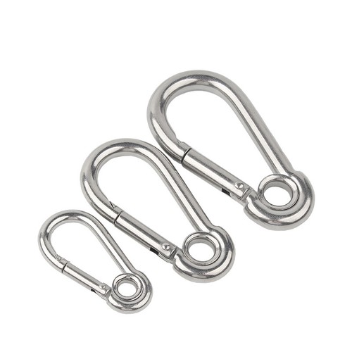 A4 Stainless Steel Locking Carabiner Spring Hook Snap Clips Eyelets ...