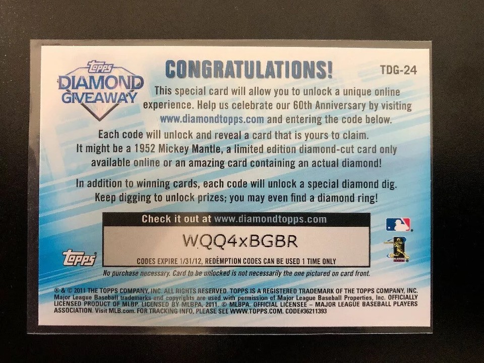 2011 Topps Diamond Giveaway #TDG24 Adrian Gonzalez | eBay