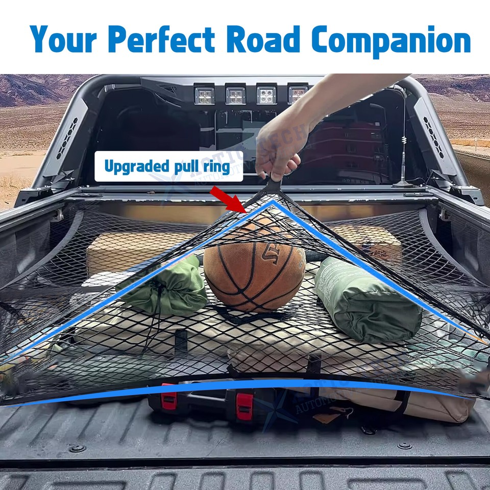 Truck Bed Bungee Cargo Net Stretchable Mesh Organizer for Camping Trip ...