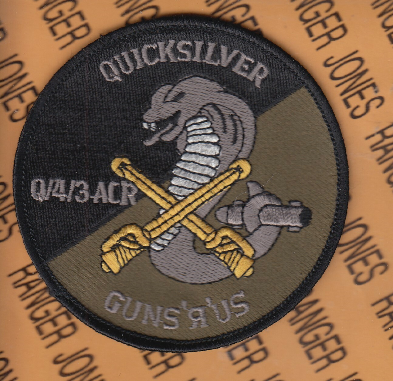 Q Troop, 4th Sq 3rd ACR Armored Cavalry Regt Air Flight 3.75" pocket ...