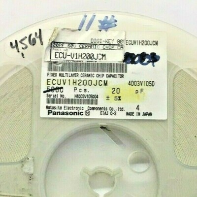 (3,464 PIECE REEL) ECU-V1H200JCM, PANASONIC, CAP CER 20PF 50V C0G/NP0 ...