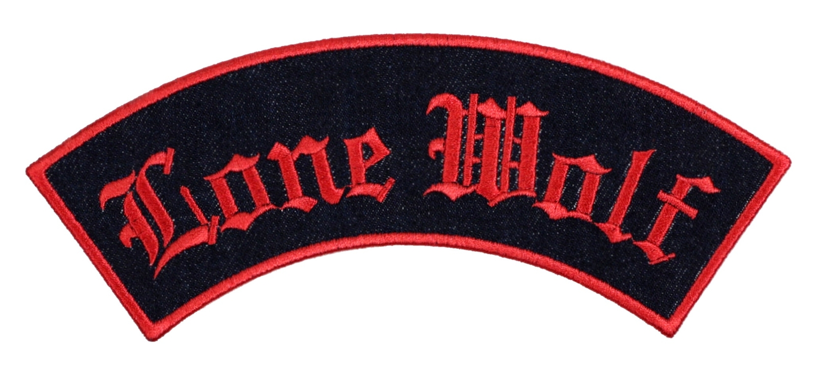 Lone Wolf Arch Embroidered Patch Black/Red Iron-On Sew-On Jacket Shirt ...