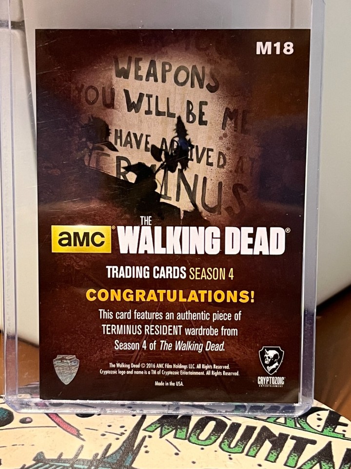 Topps Walking Dead Relic Card Terminus Resident Clothing Swatch Mint ...