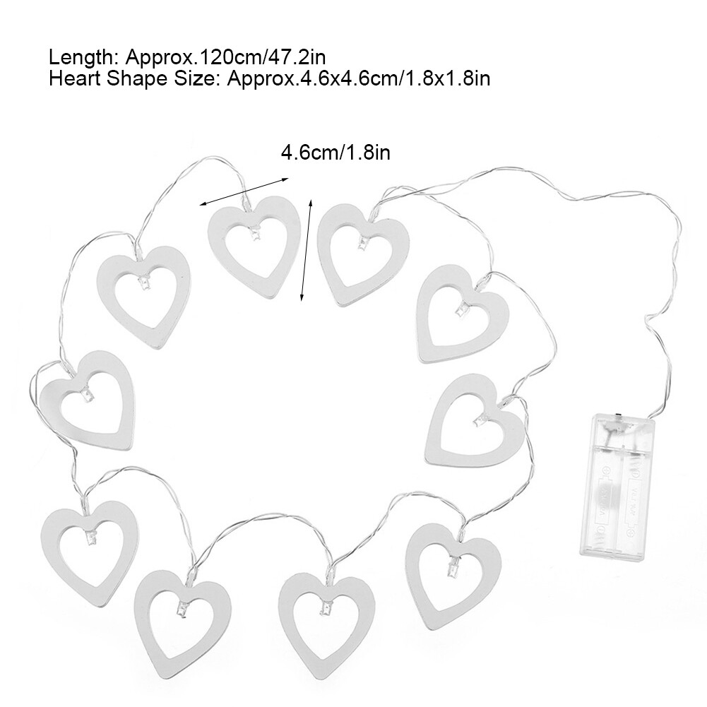 LED Heart Shaped Battery Box String Light Fairy Light Decor For Outdoor ...