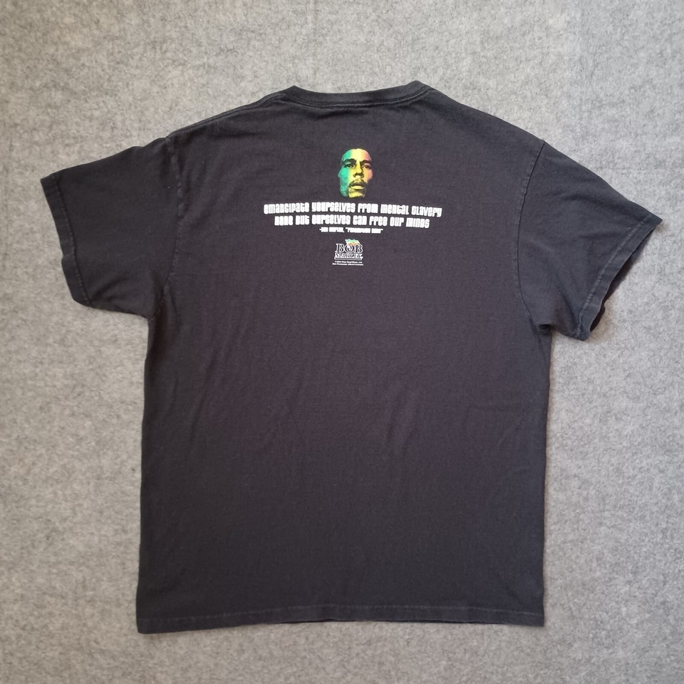 Zion Rootswear Bob Marley T Shirt Mens Large Black Rasta Faded Short ...