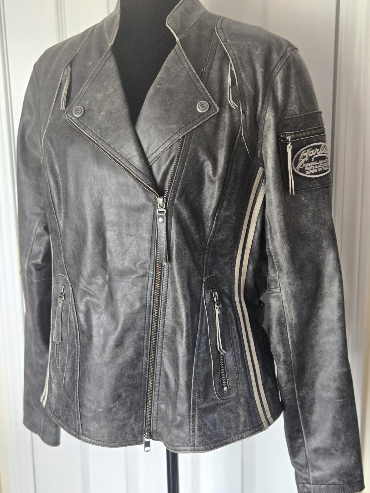 XL Harley Davidson Jacket Gunmetal Grey Soft Leather … - Gem