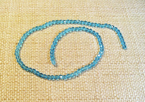 Beautiful 13" Strand of 4mm Round Blue Crystal Beads Lot# N2 | eBay