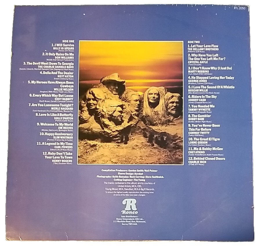 COUNTRY LEGENDS 24 Country Greats LP Vinyl Record RONCO Music CASH ...