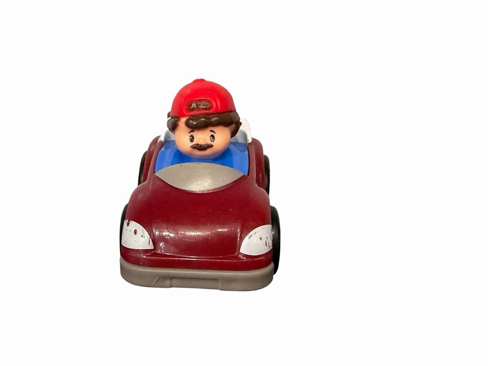 2016 Mattel Fisher-Price Little People Wheelies Red Toy Car Man W ...