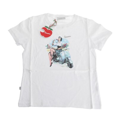 GENUINE PIAGGIO VESPA T-SHIRT PIN UP FLOWERS LARGE OEM NEW 605213M04F ...