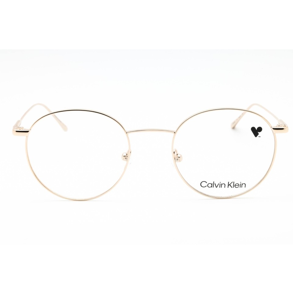 Calvin Klein Unisex Eyeglasses Gold Round Full Rim Metal Frame CK5460 ...