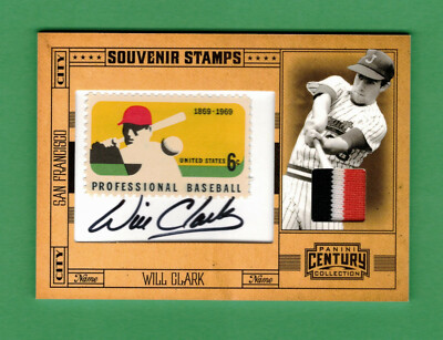 2010 PANINI CENTURY COLLECTION WILL CLARK AUTO JERSEY SOUVENIR STAMPS 7 ...