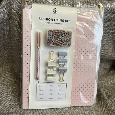 U Brands Hanging File Folders Kit Set Decorative Pink Gold Home Office ...