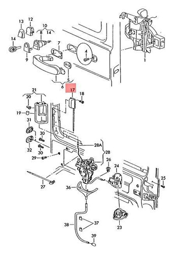 NEW VW CADDY TRANSPORTER 7EA 7EB 7EF 7EG 7EH INNER ACTUATOR ...