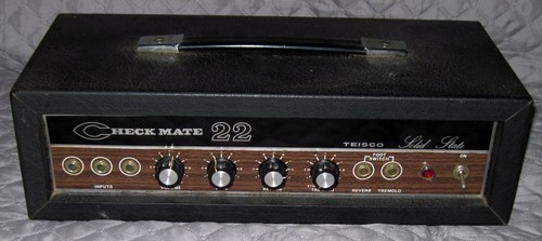 Vintage Teisco Checkmate 22 CM-22 Solid State Guitar Amp Head Amplifier ...