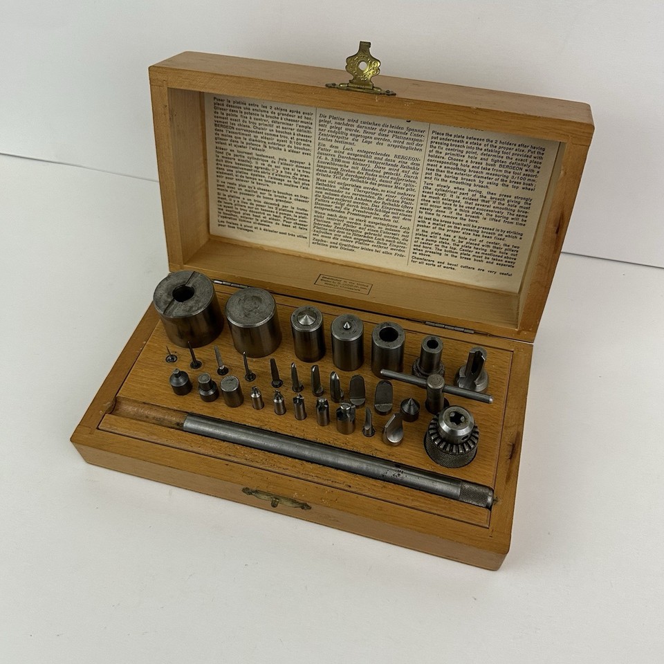 Vintage Bergeon 30086 Clock Bushing Tool Set w/ Case Clockmaker Repair ...