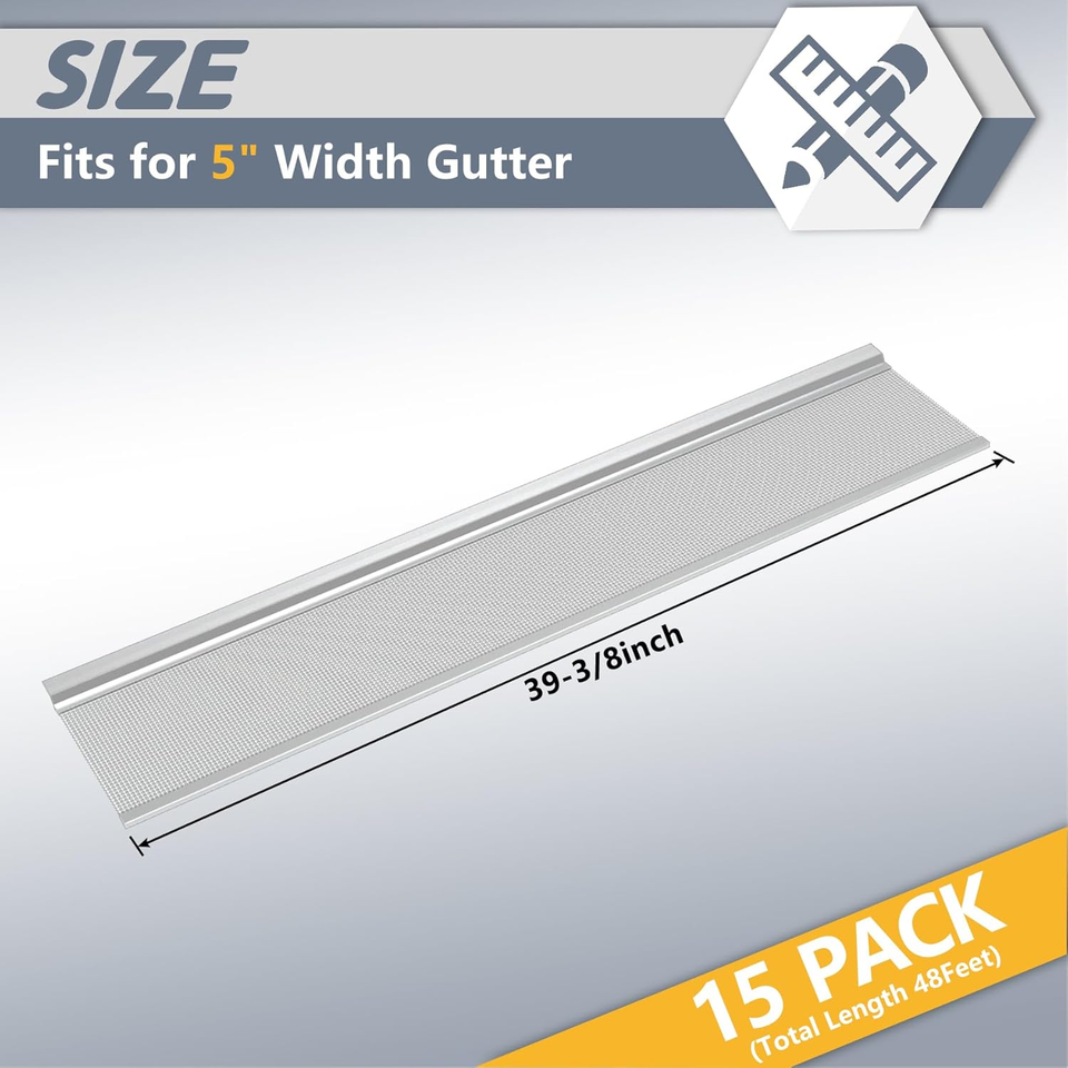 Stainless Steel Gutter Guard, 48Ft Gutter Cover, Micro-Mesh Leaf Gutter Guards F | eBay