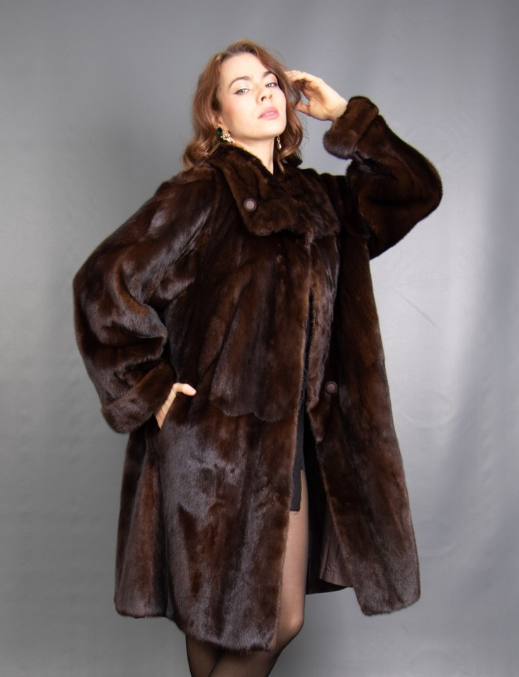 17323 GORGEOUS REVERSIBLE REAL MINK COAT FUR JACKET SWINGER BEAUTIFUL ...