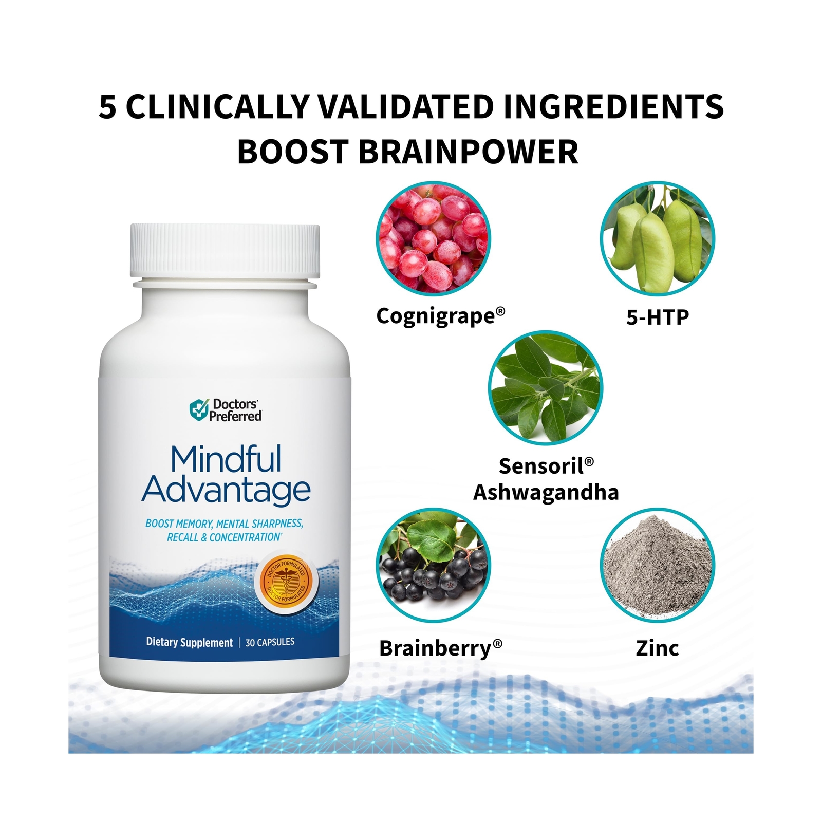 DOCTORS' PREFERRED Mindful Advantage Brain Supplement for Memory and ...