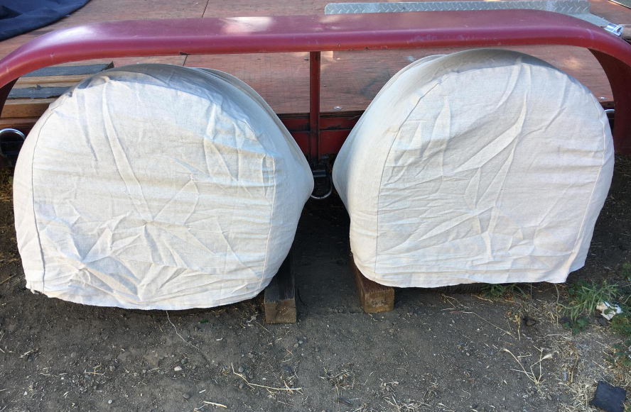 Heavy Canvas Tire Cover Wheel Masker 4 Pack Set Storage Auto Paint ...