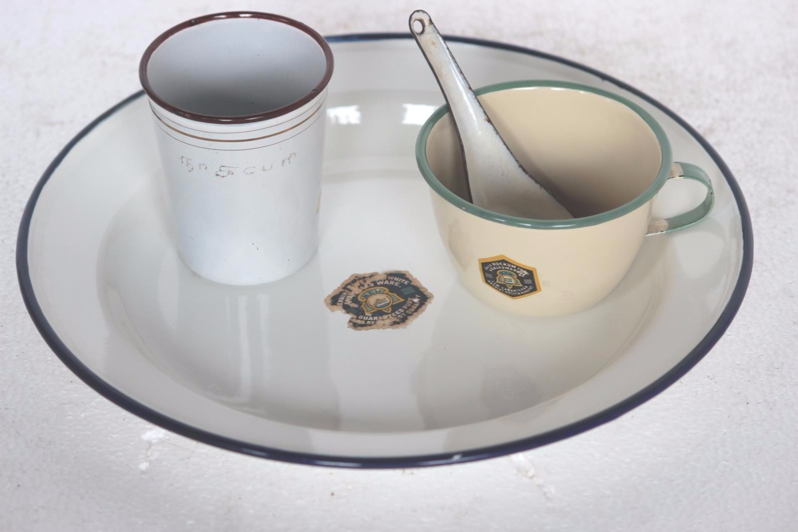 4 Pc Kitchen Food Utensils Old Vintage Enamelware Sweden Kitchenware | eBay