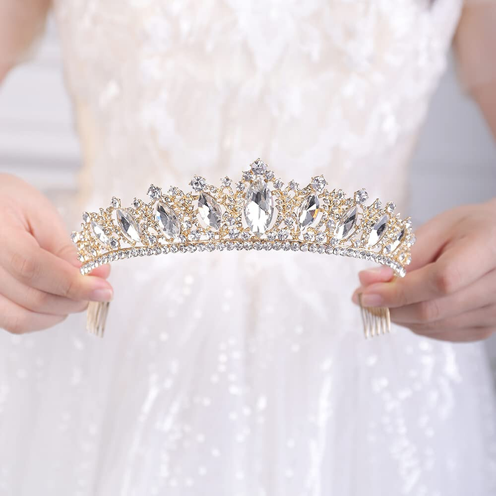 Lerjiaoor Comb Tiara crystal women bride princess wedding prom pageant ...